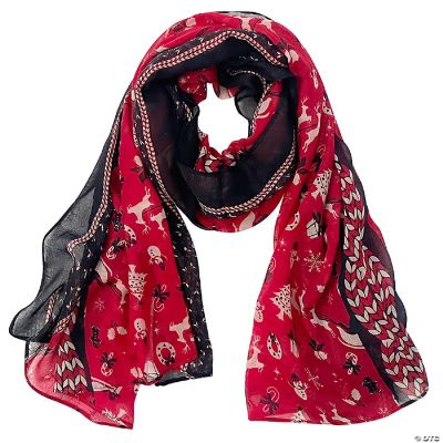 Wrapables Lightweight Winter Christmas Holiday Scarf, Reindeer & Sled ...