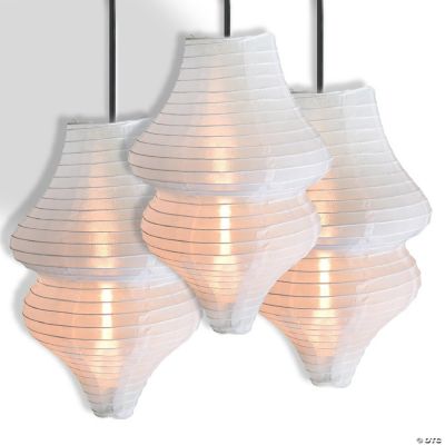PaperLanternStore 3-PACK Jumbo White Beehive Unique Shaped Shimmering ...