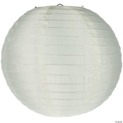 PaperLanternStore 4" Beige / Ivory Round Shimmering Nylon Lantern, Even ...