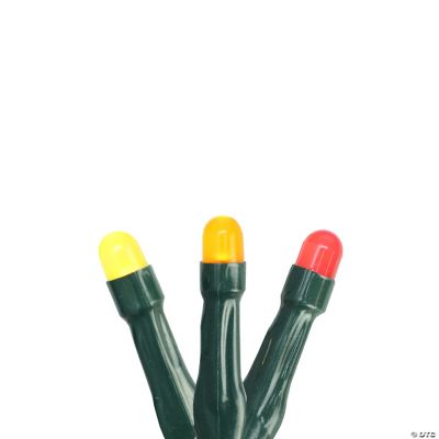 15 Orange and Yellow Micro LED Thanksgiving Lights - 5.7 ft Green Wire
