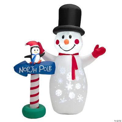Costway 6 FT Inflatable Snowman & Penguin Guidepost Christmas ...