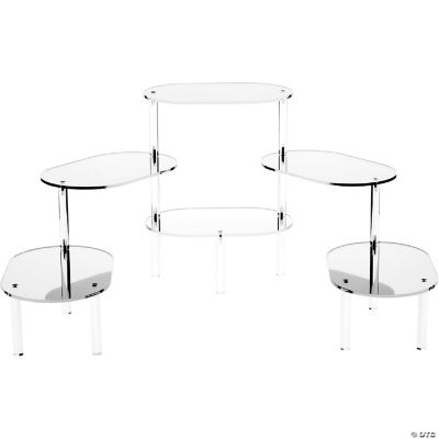 Plymor Acrylic Oval 6-Platform Multi-Item Display Riser (Mirrored), 14 ...