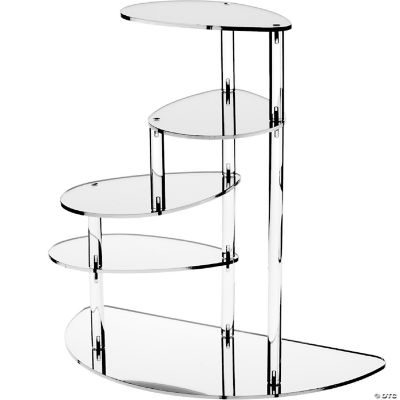 Plymor Mirrored Acrylic 4-Shelf Spiral Display Riser, 19" H x 19.75" W ...