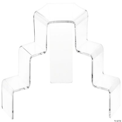 Plymor Clear Acrylic 3-Step, 2-Sided Stair Display Riser 6.5" H x 14" W ...