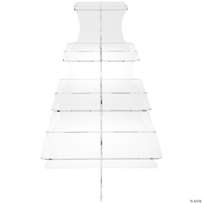 Plymor Clear Acrylic Graduated 4-Tiered Square Display Riser, 27.5" H x ...