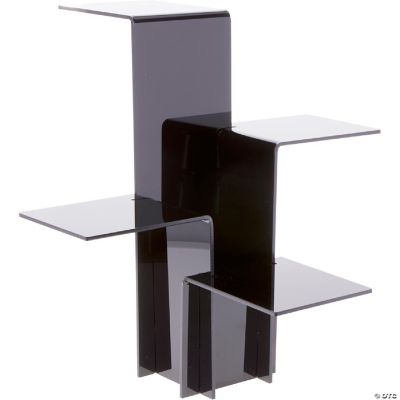 Plymor Black Acrylic Quick Connect 4-Shelf Display Riser, 18.375" H x ...