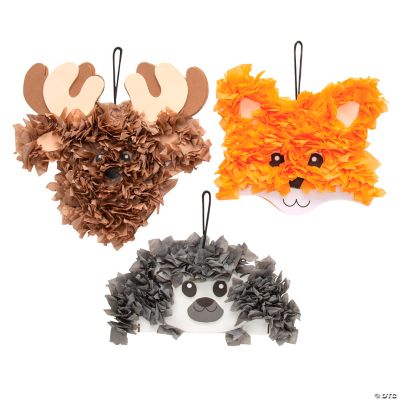 3 1/2" x 6 1/2" Moose, Fox & Hedgehog Tissue Paper Craft Kit - Makes 12