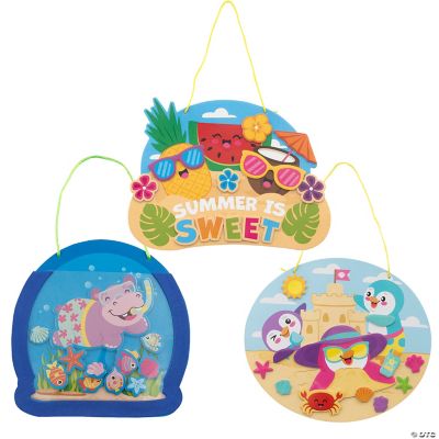 Silly Summer-Themed Sign Foam Craft Kits Assortment - 36 Pc.