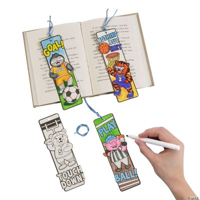 Bulk 48 Pc. Color Your Own Animals Playing Sports Bookmarks | Oriental ...