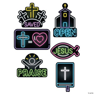11" – 22 1/4" Religious Neon Lights Mini Poster Set - 12 Pc. | Oriental ...
