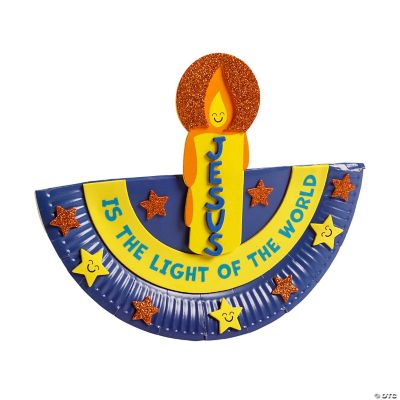 9" x 7 1/2" Religious Candle Rocking Paper Plate Craft Kit - Makes 12 ...