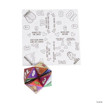 8" x 8" Bulk 48 Pc. Color Your Own Ten Commandments Paper Origami ...