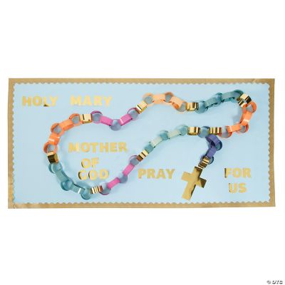 Religious Rosary Paper Chain Classroom Bulletin Board Decorating Set ...