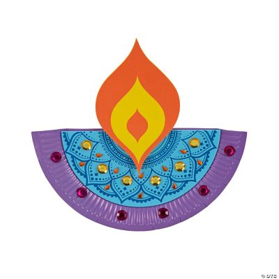 9 1/4" x 9 1/4" Diwali Candle Paper Plate Craft Kit - Makes 12 ...