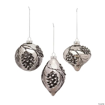 Melrose Home Decorative Ornament (Set of 6) 5"H, 5"H, 5.75"H Glass