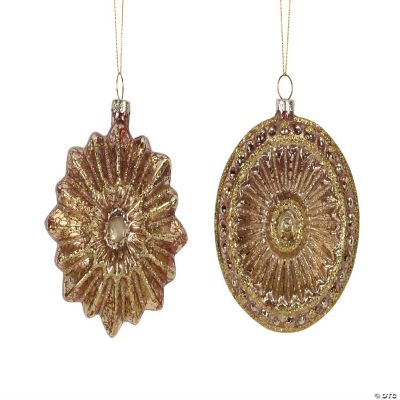 Melrose Home Decorative Ornament (Set of 12) 4.5"H, 4.75"H Glass
