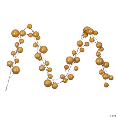 Vickerman 10' Gold Pearl Branch Ball Wire Garland. | Oriental Trading