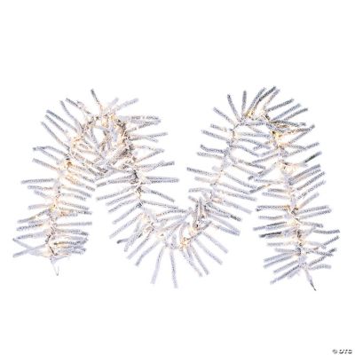 Vickerman 9' Proper 14" Flocked Pistol Pine Garland with Warm White LED ...