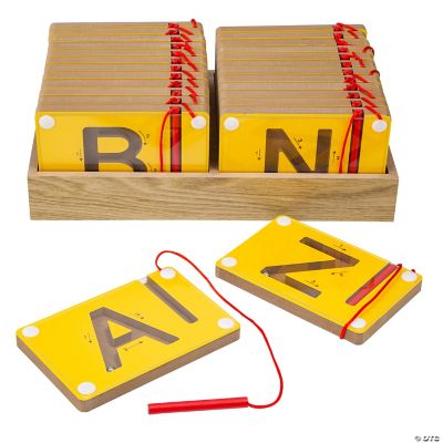 13 3/4" x 9 3/4" Alphabet Wood Tracing Boards – 26 Pc. | Oriental Trading