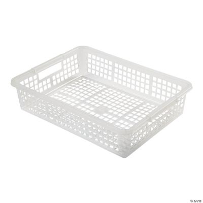 13" x 9 3/4" Clear Classroom Storage Baskets with Handles - 6 Pc.