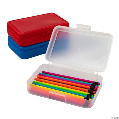 8 1/4" x 5" Frosted Plastic Classroom Pencil & Marker Boxes - 6 Pc ...