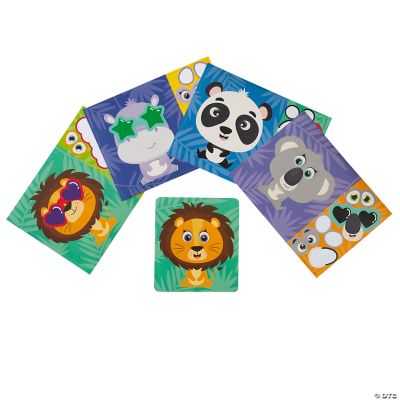 4" x 4 1/2" Make-a-Character Zoo Animal Sticker Sheets - 12 Pc ...