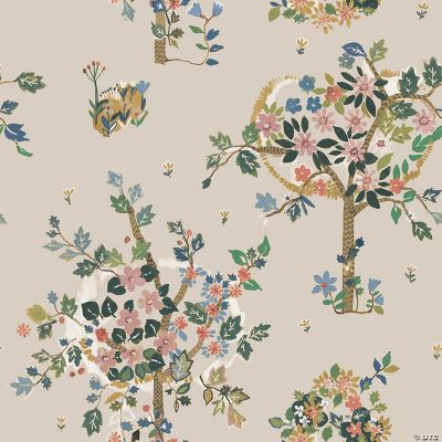 Taupe Flowering Peace Tree Peel and Stick Wallpaper | Oriental Trading
