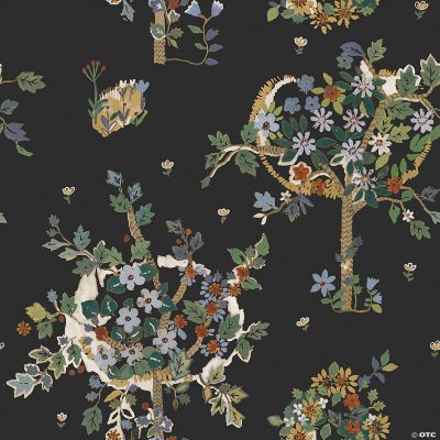 Black Flowering Peace Tree Peel and Stick Wallpaper | Oriental Trading