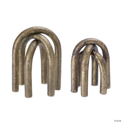Modern Metal Arches Sculpture (Set Of 2) 5"H, 6"H Iron | Oriental Trading