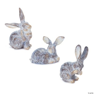 Garden Rabbit (Set Of 3) 3.75"H, 5"H, 5.25"H Resin