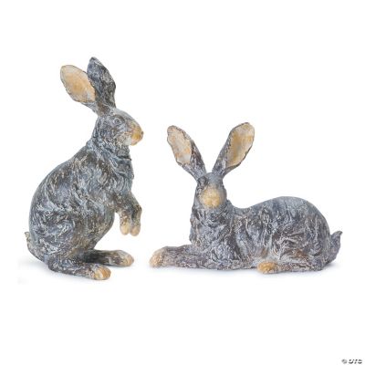 Long Ear Rabbit (Set Of 2) 6"H, 9"H Resin