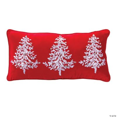 Embroidered Pine Tree Pillow 22.5"L X 11"H Polyester | Oriental Trading