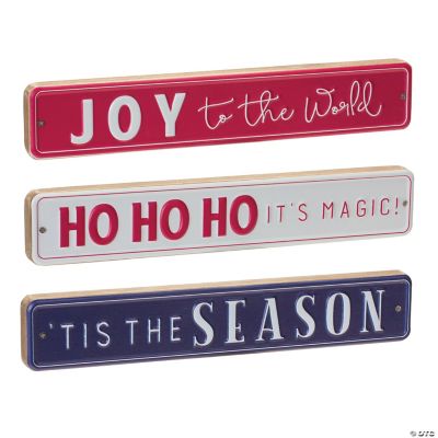 Christmas Sign (Set Of 6) 12"L X 2"H Mdf/Iron | Oriental Trading