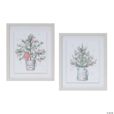 Pine In Pot And Pitcher Frame (Set Of 2) 10"L X 11.75"H Plastic/Mdf ...