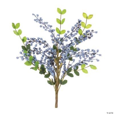 Blue Berry Spray (Set Of 6) 20.5"H Plastic/Polyester
