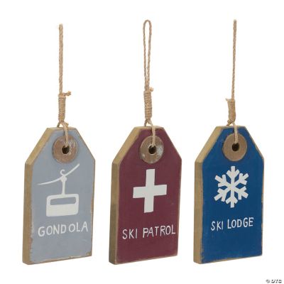 Ski Tag Ornament (Set Of 12) 11"H Mdf | Oriental Trading