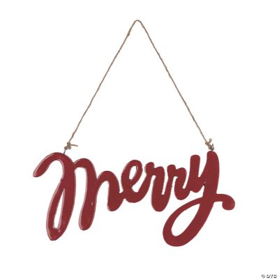 Wood Hanging Merry Sign (Set Of 6) 11"L X 5.25"H Mdf | Oriental Trading