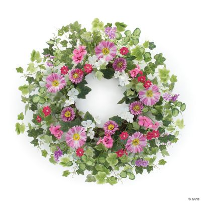 MiPropered Floral And Ivy Leaf Wreath 24.5"D Polyester