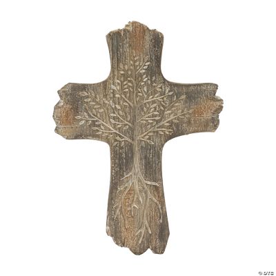 Tree Of Life Cross Decor (Set Of 4) 10.25"H Resin