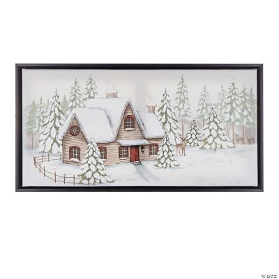 Winter Scene Canvas Wall Art 25"L X 13"H Canvas/Plastic | Oriental Trading