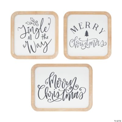 Christmas Plaque (Set Of 12) 5"Sq, 5"Sq, 6.5"L X 5"H Mdf/Wood ...