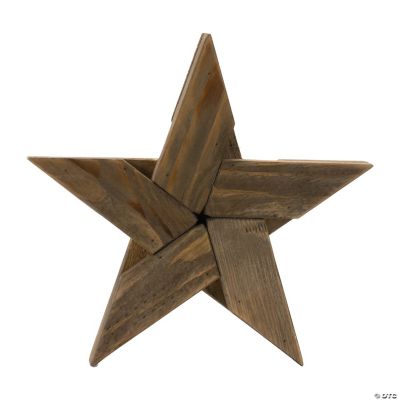 Pine Wood Star Decor (Set Of 2) 20"H Wood | Oriental Trading