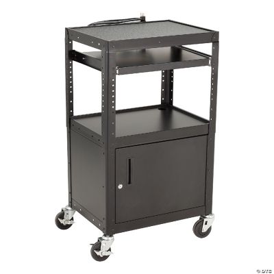 Norwood Commercial Furniture Heavy-Duty Adjustable-Height Metal AV Cart ...