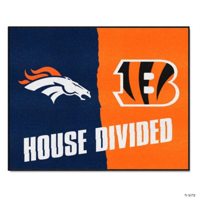 NFL Broncos / Bengals House Divided Rug | Oriental Trading