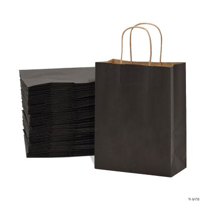 Prime Line Packaging Black Paper Bags, Black Gift Bags with Handles ...