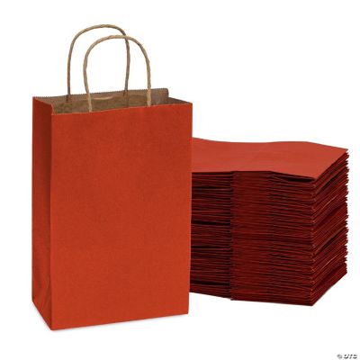 Prime Line Packaging- Small Red Kraft Paper Shopping Bags with Handles ...