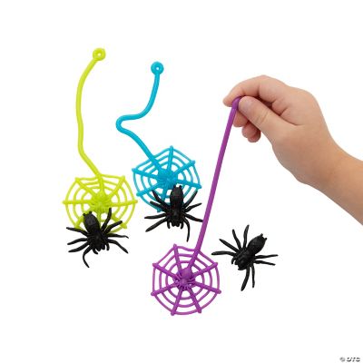 2" x 6" Halloween Sticky Vinyl Web with Black Spider - 24 Pc ...