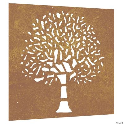 vidaXL Patio Wall Decoration 21.7"x21.7" Corten Steel Tree Design