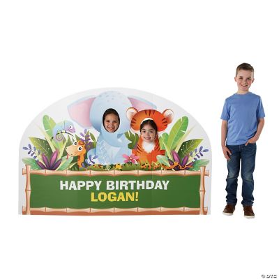 68" x 45" Personalized Zoo Animals Face Cutout Cardboard Stand-Up ...