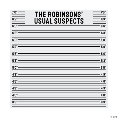 46" x 46" Personalized Mug Shot Line-Up Vinyl Photo Backdrop | Oriental ...